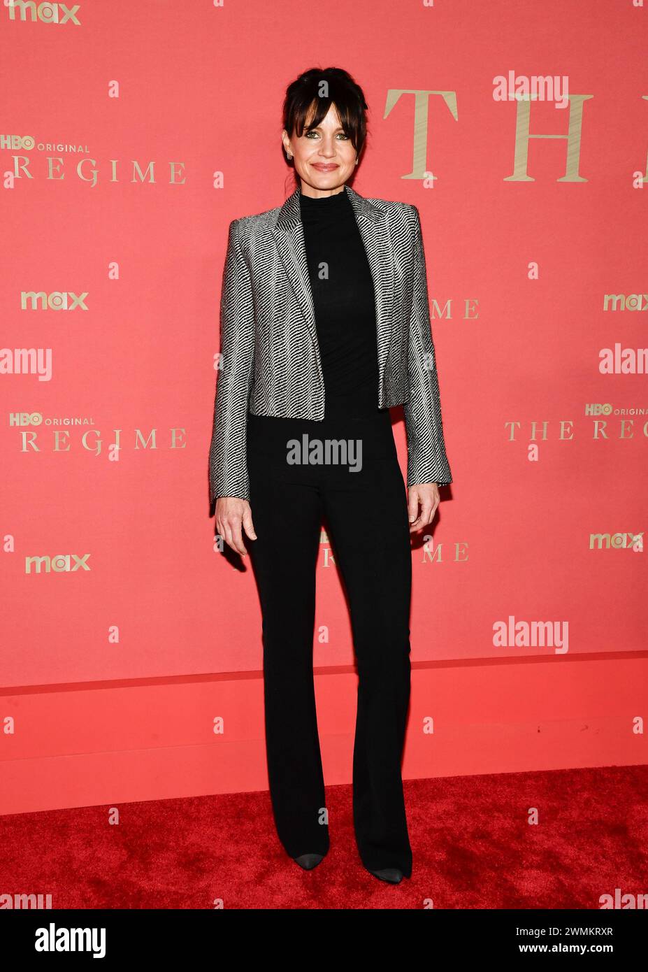 Carla Gugino attends the premiere of HBO's "The Regime" at the American ...