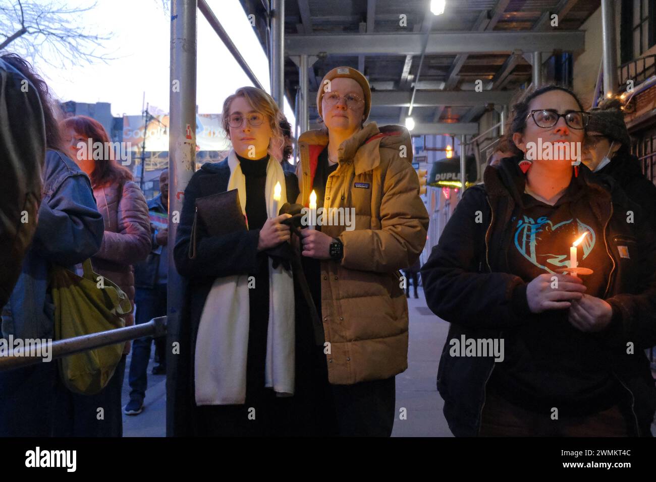 New York City, NY- February 26th 2024: New Yorkers hold vigil for non-binary student, Nex ...