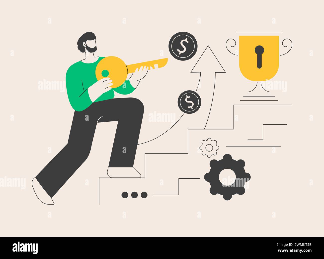 Key to success abstract concept vector illustration Stock Vector Image ...