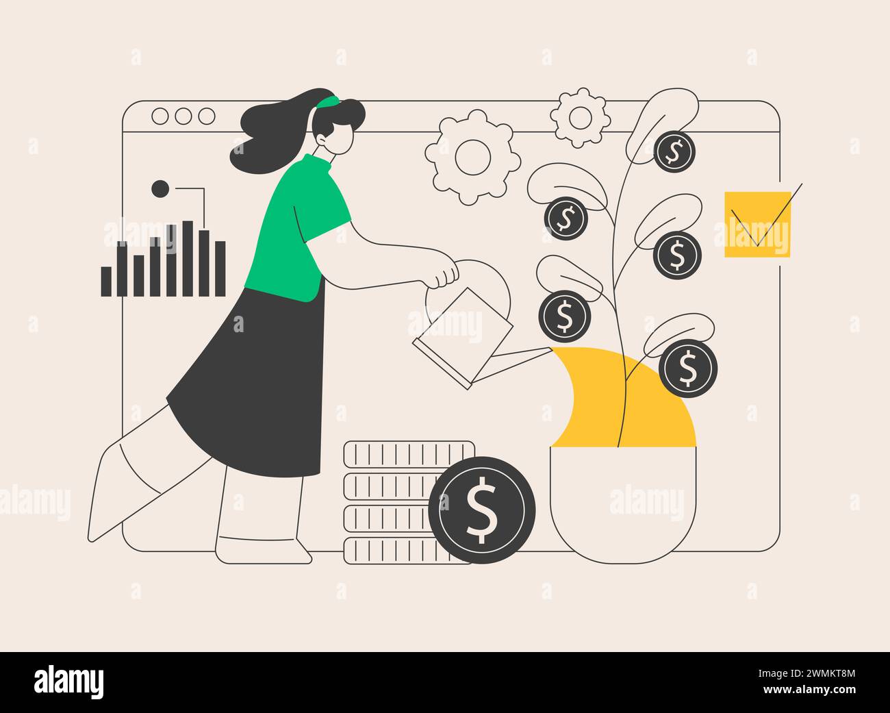 Business growth abstract concept vector illustration Stock Vector Image ...