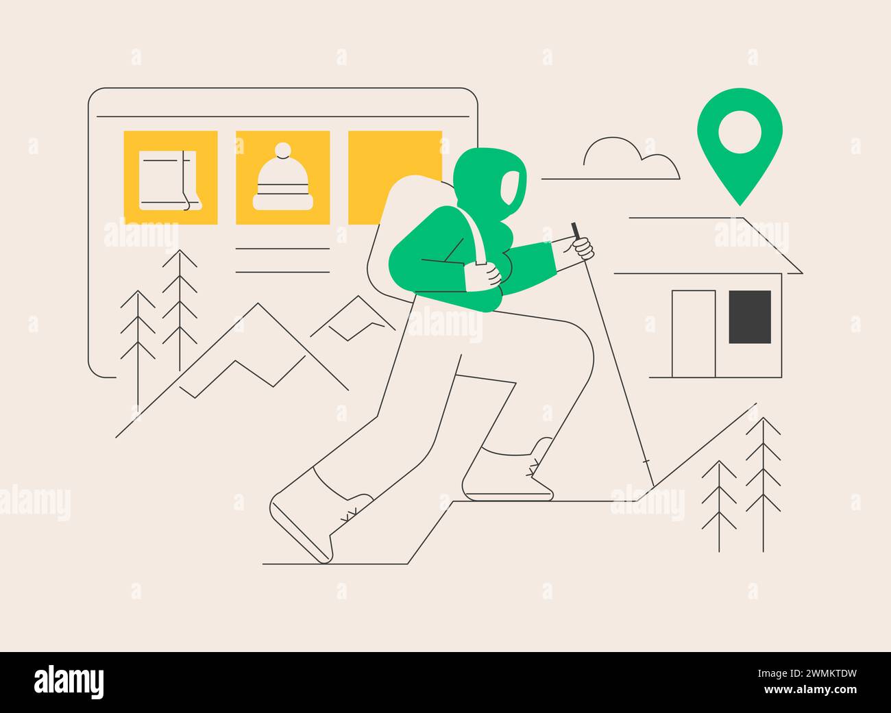 Winter Hiking Abstract Concept Vector Illustration Stock Vector Image