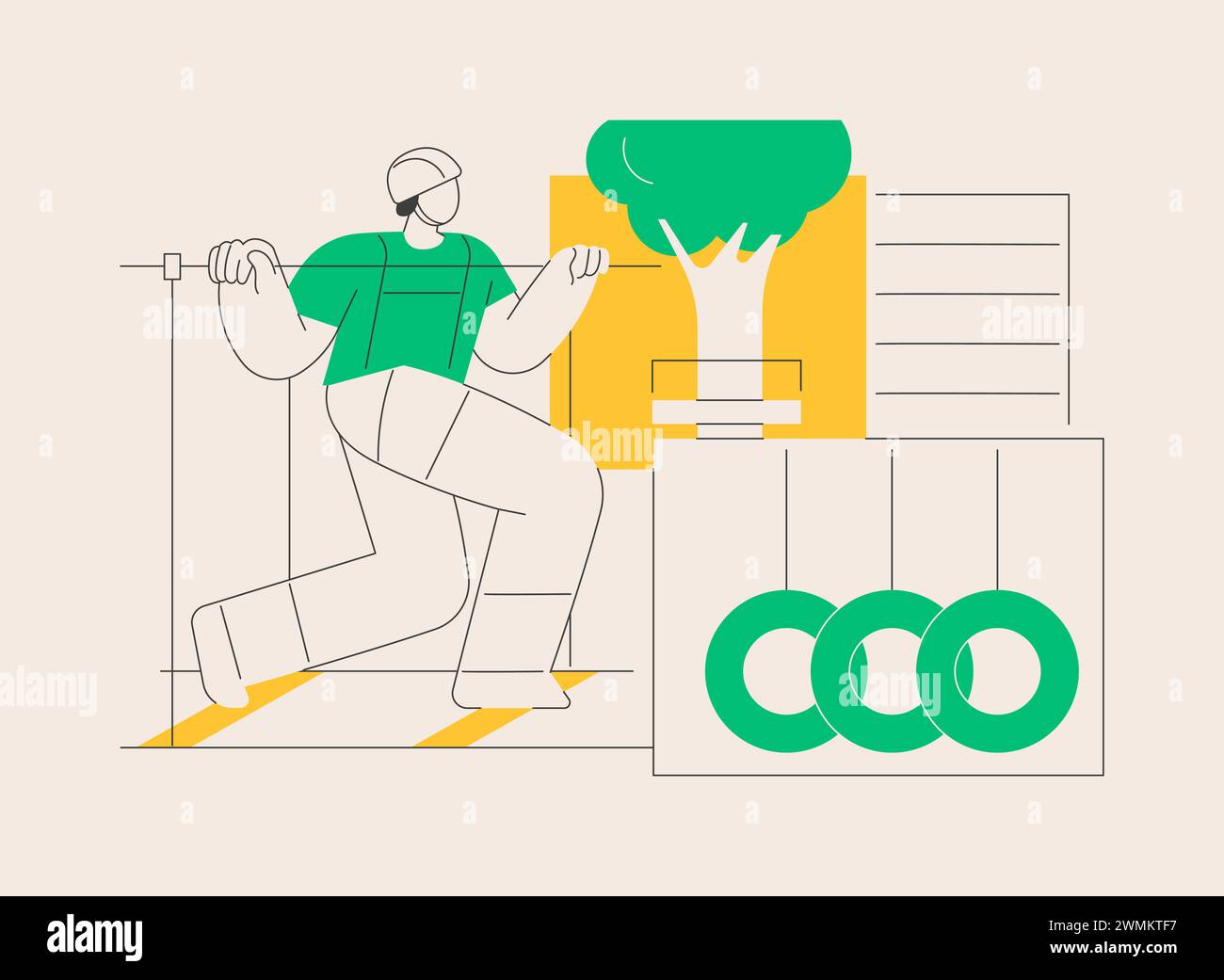 Obstacle course park abstract concept vector illustration Stock Vector ...