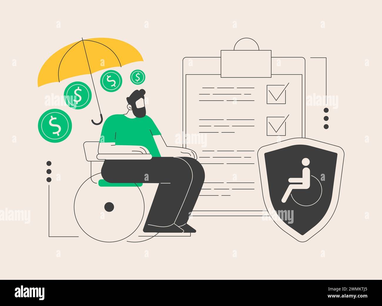 Disability insurance abstract concept vector illustration Stock Vector ...