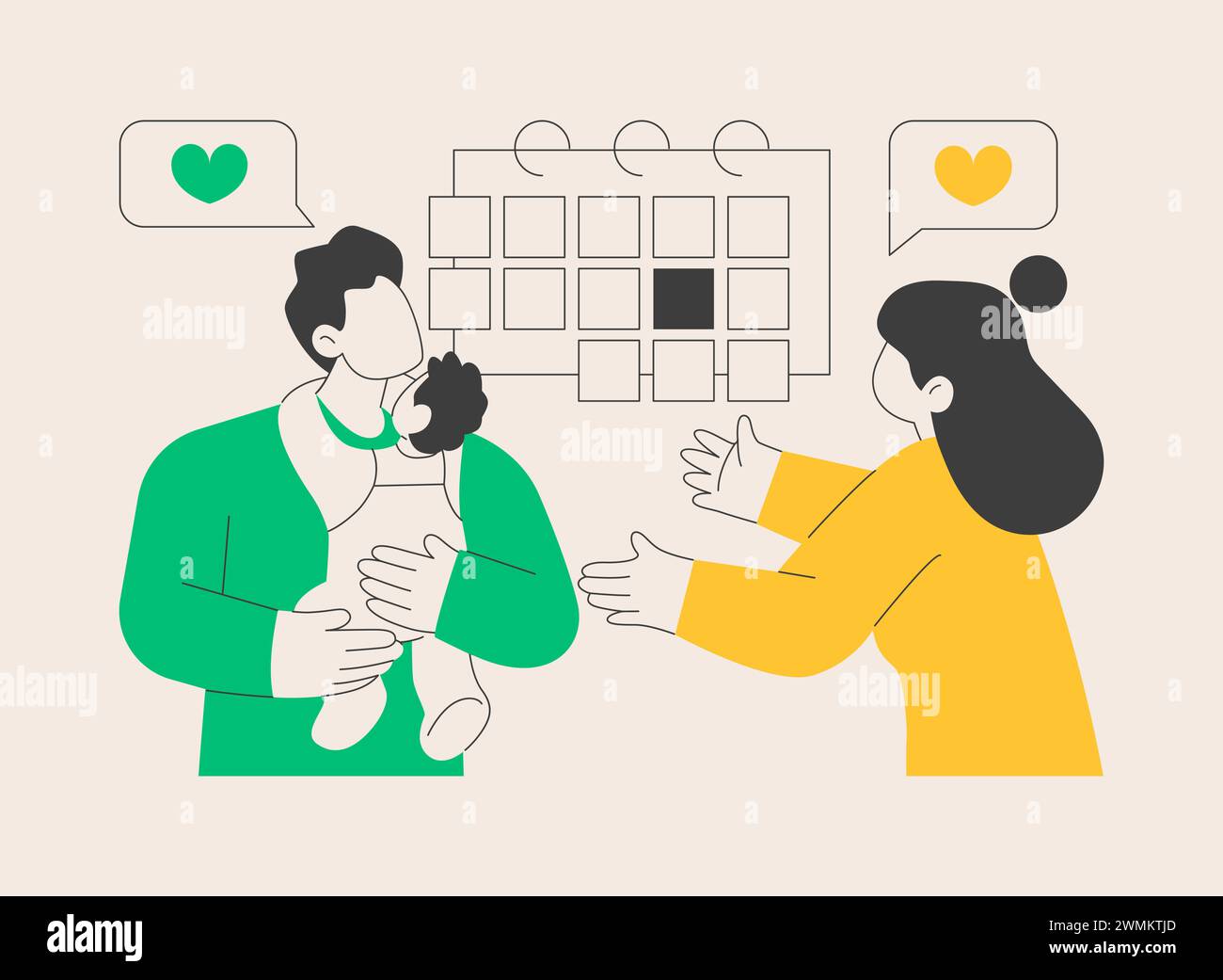 Parental leave abstract concept vector illustration Stock Vector Image ...