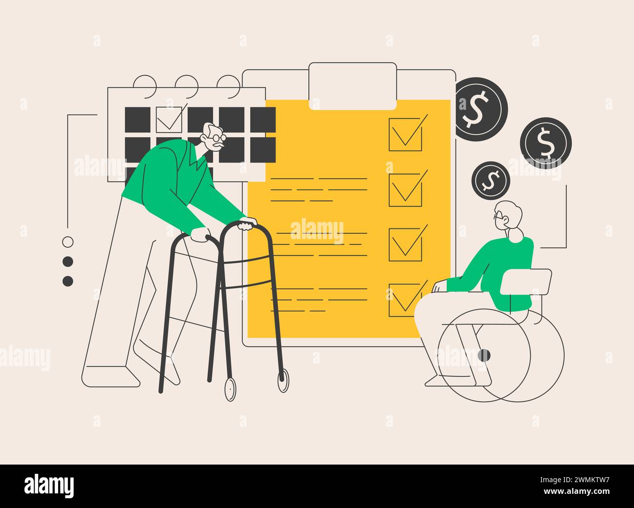 Social-security benefit abstract concept vector illustration Stock ...