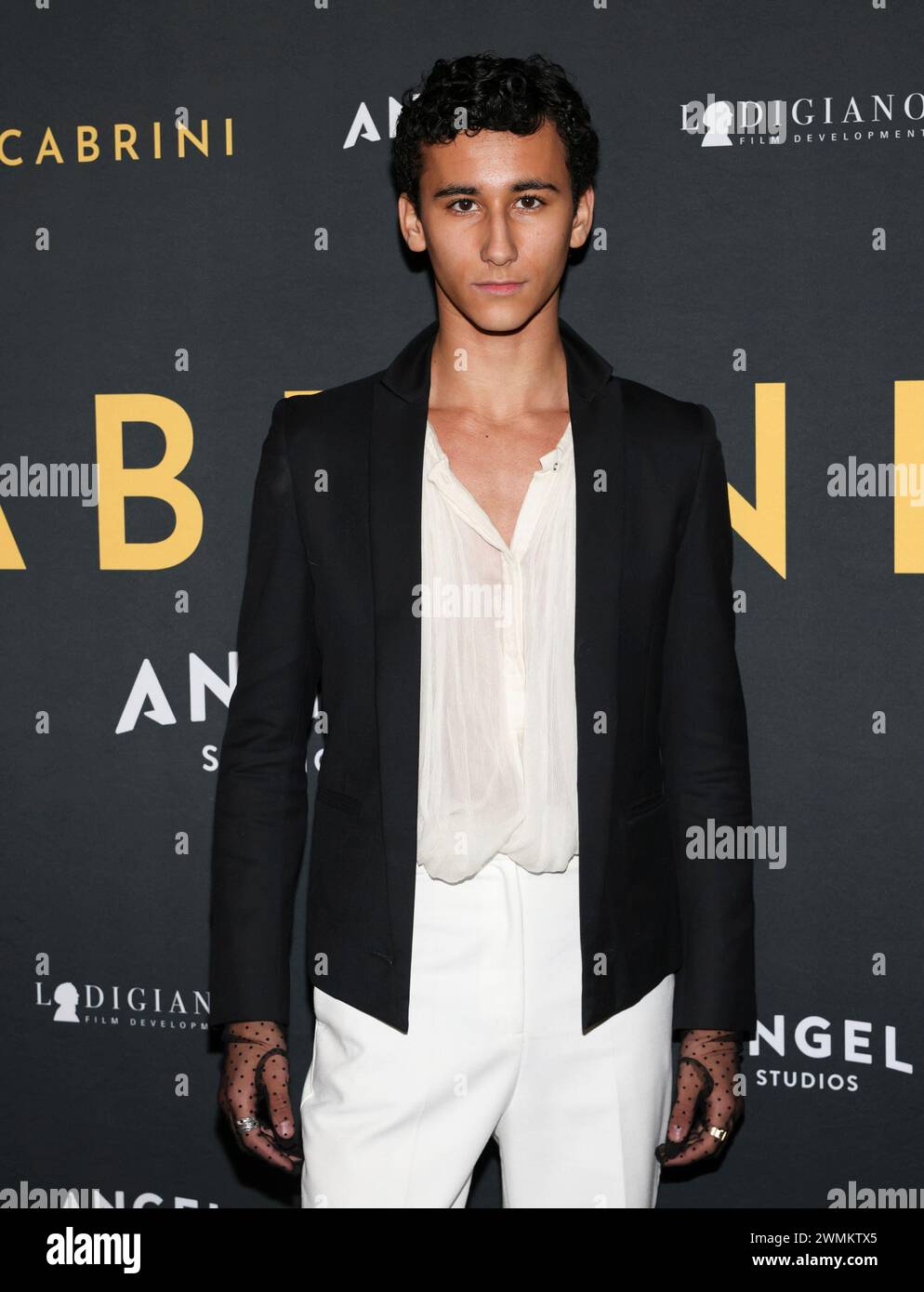 Liam Campora attends the premiere of "Cabrini" at the Regal Times ...