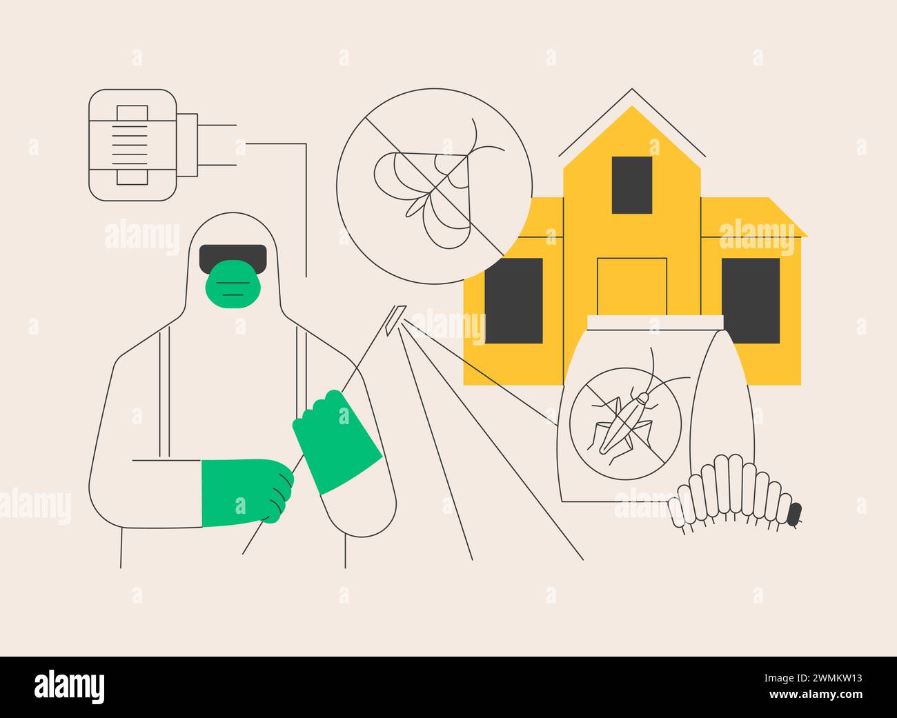 Home pest insects control abstract concept vector illustration Stock ...