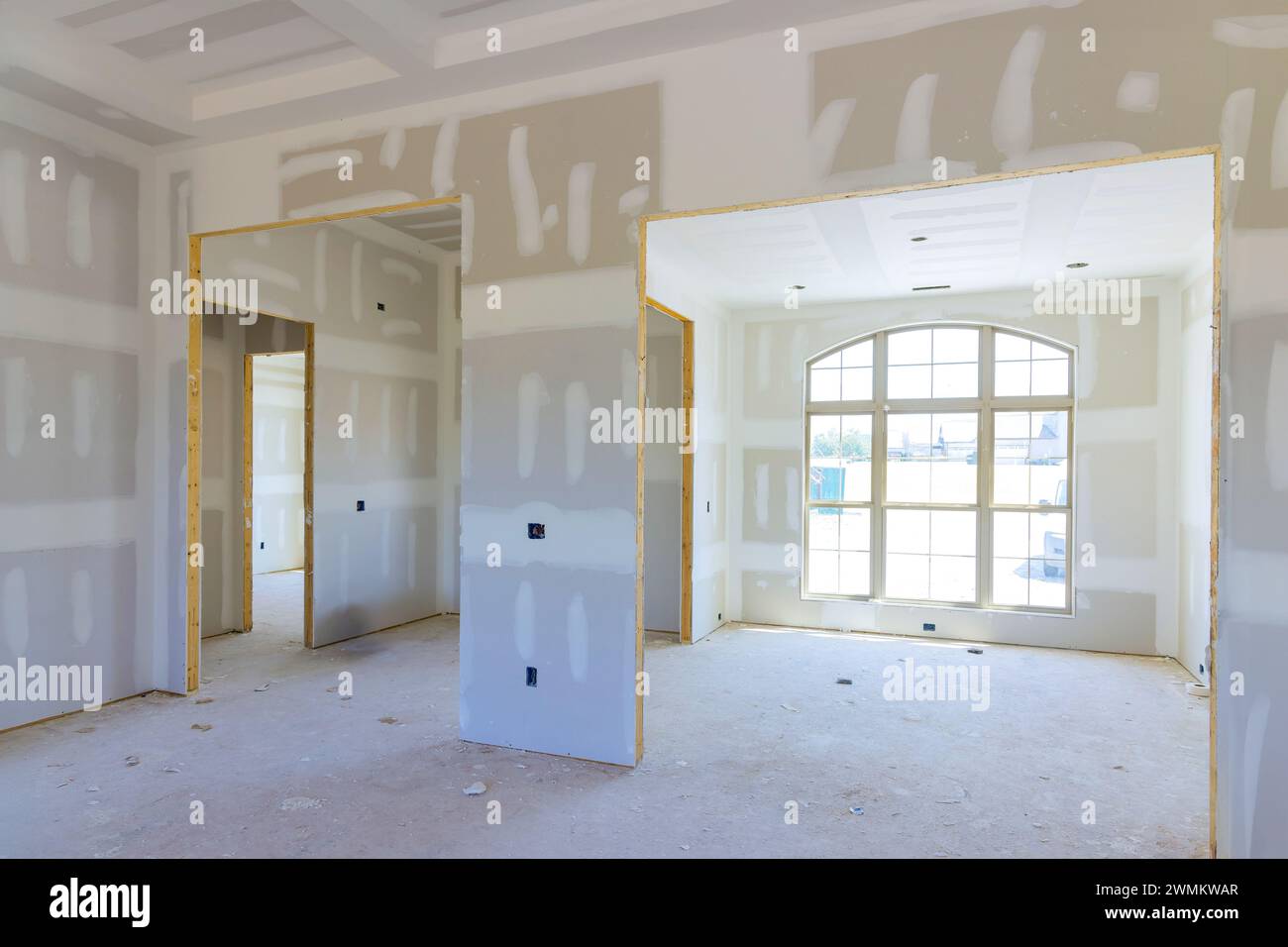 Building new home with gypsum plaster walls drywall that has been ...