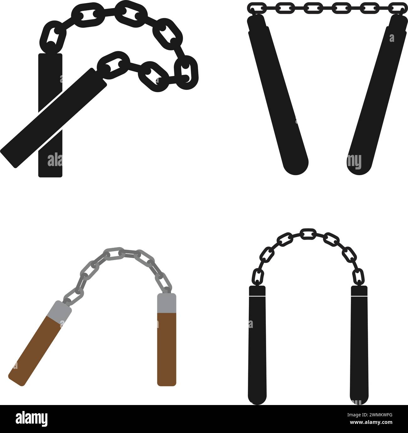 Nunchaku icon vector illustration symbol design Stock Vector Image ...