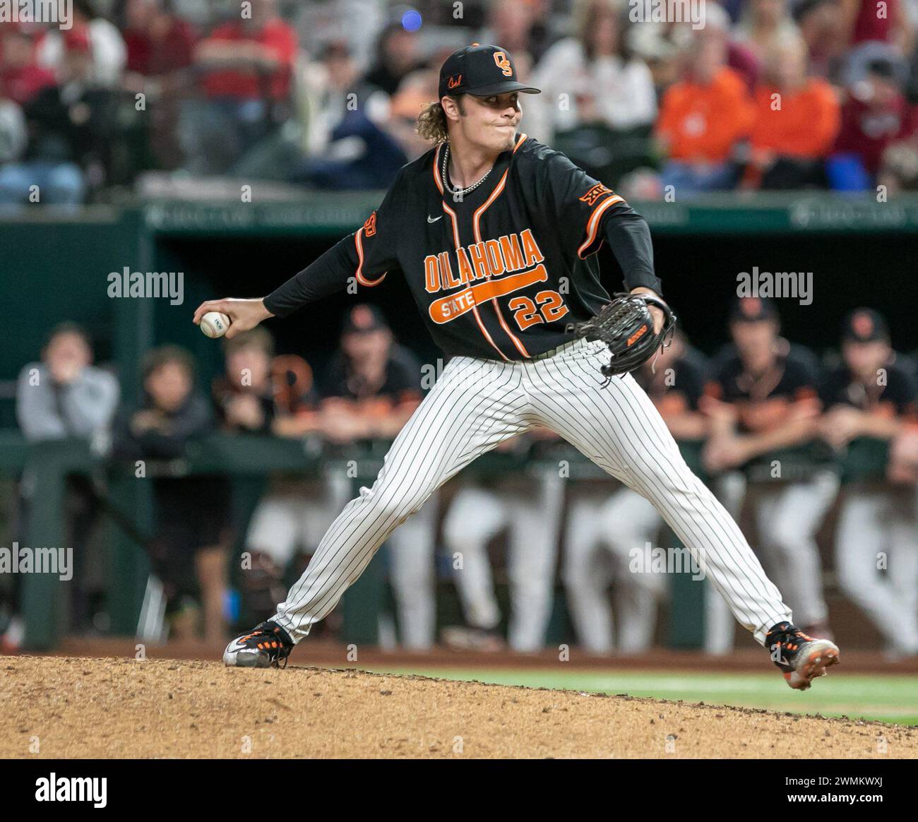 Cypress, Texas, USA. 24th Feb, 2024. Oklahoma State pitcher GABE DAVIS ...