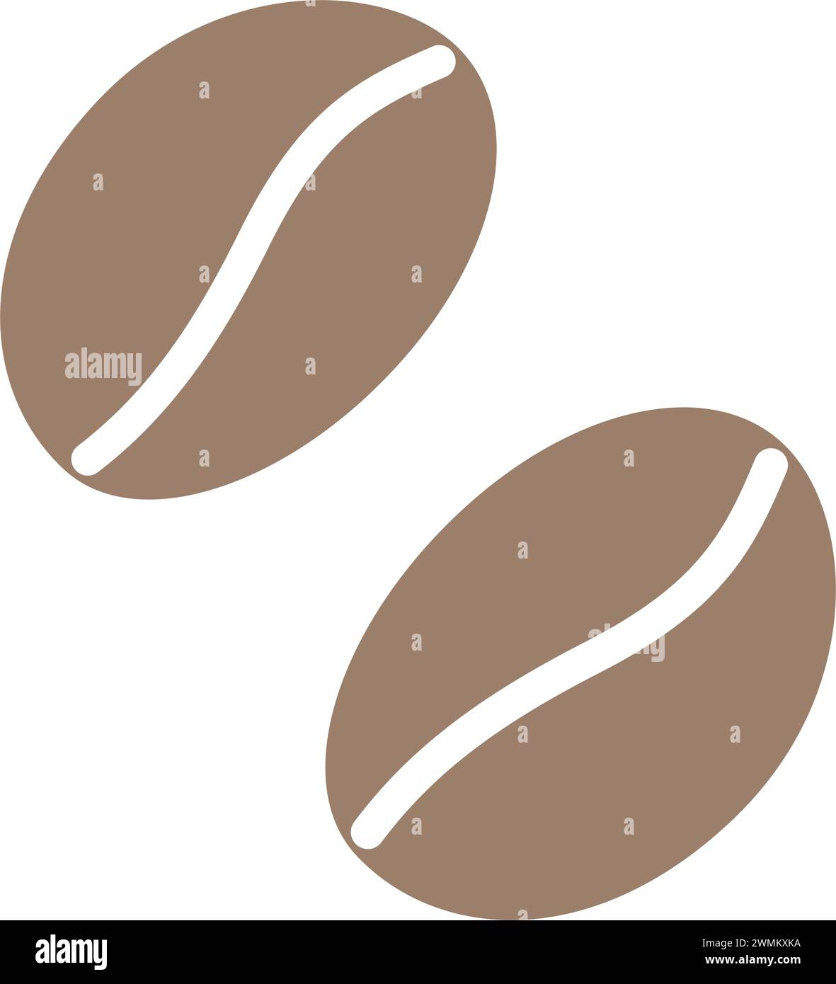Coffee beans icon in trendy soft brown. Isolated design elements for ...