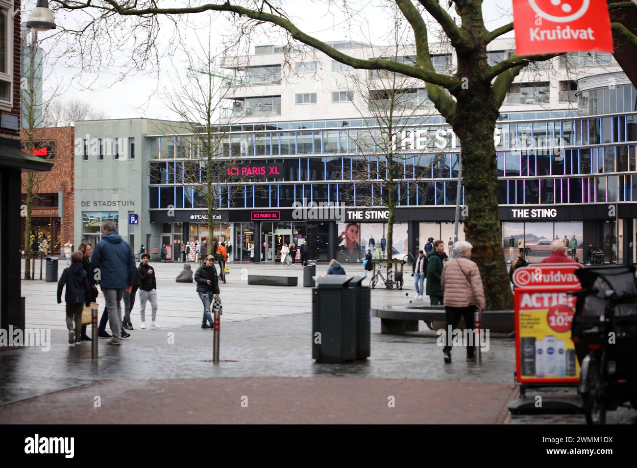 Entschede, Netherlands, Tuesday 27 February 2024 walking around the ...