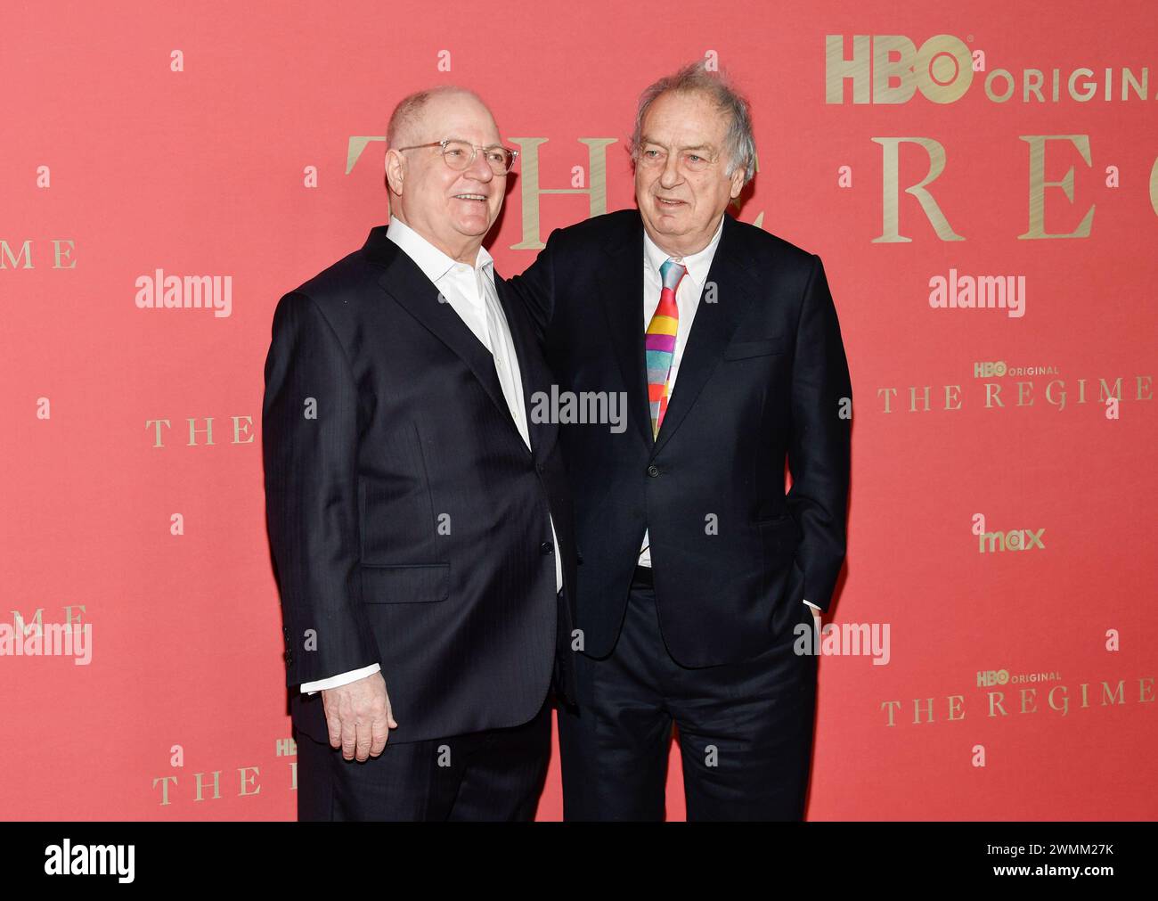 Frank Rich, left, and Stephen Frears attend the premiere of HBO's "The ...