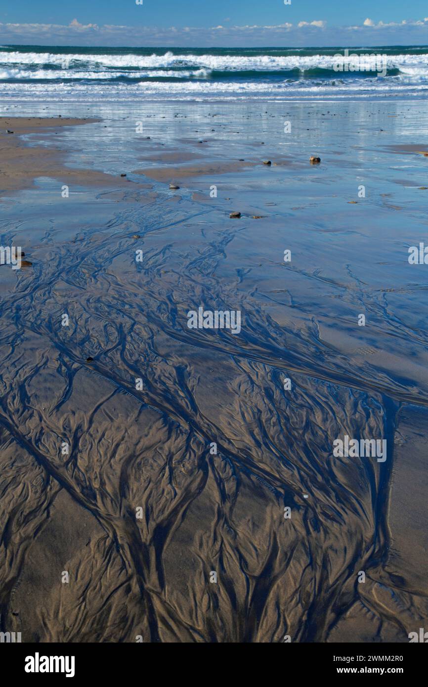 Sand patterns on beach, Oceanside State Park, Oregon Stock Photo - Alamy
