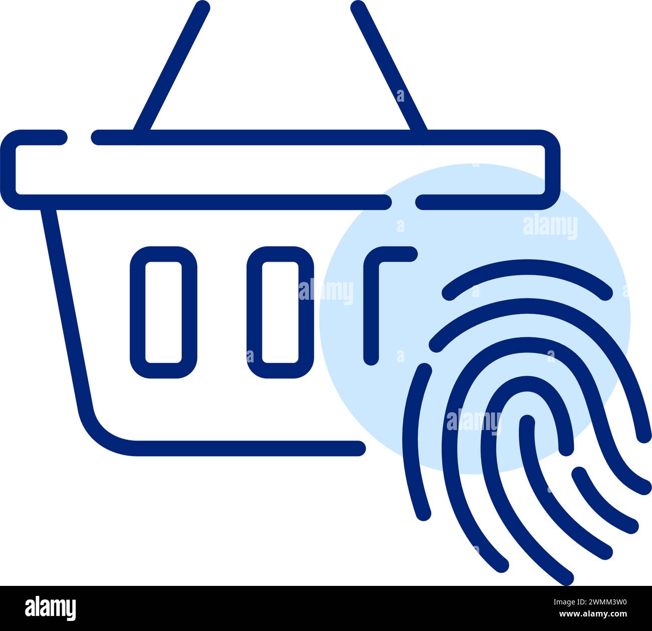 Shopping Basket And Fingerprint E Commerce Biometric Authentication