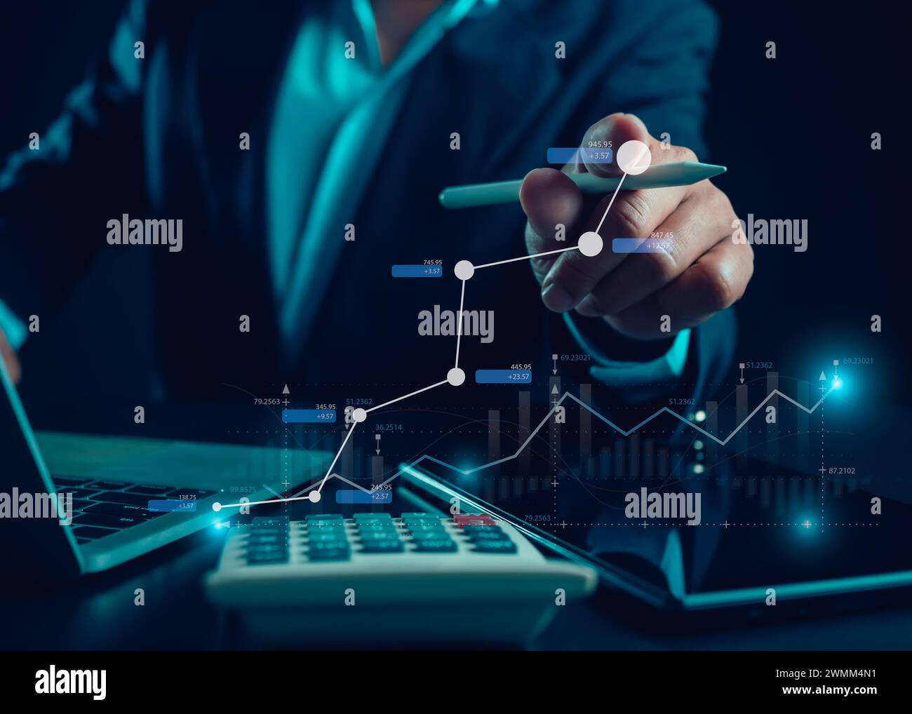 Analyzing profit report hi-res stock photography and images - Alamy