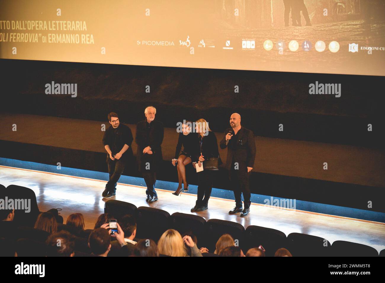 February 26, 2024, Naples, Italy: The actors from right Marco D'Amore ...