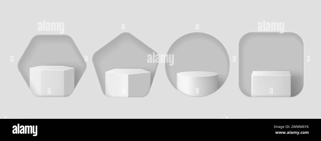 Window Or Hole In Wall With Product Podium Behind It Realistic Vector