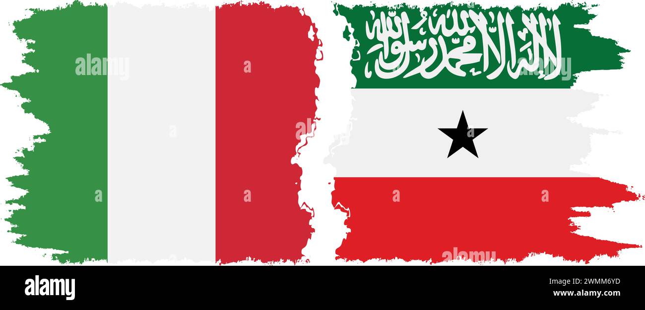 Somaliland and Italy grunge flags connection, vector Stock Vector Image ...