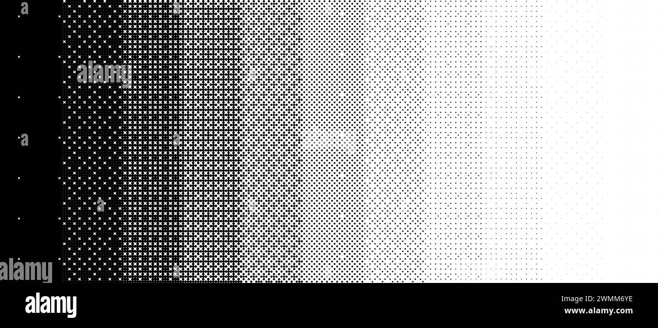 Pixelated gradient texture. Black dithered gradation background. Retro bitmap video game ...