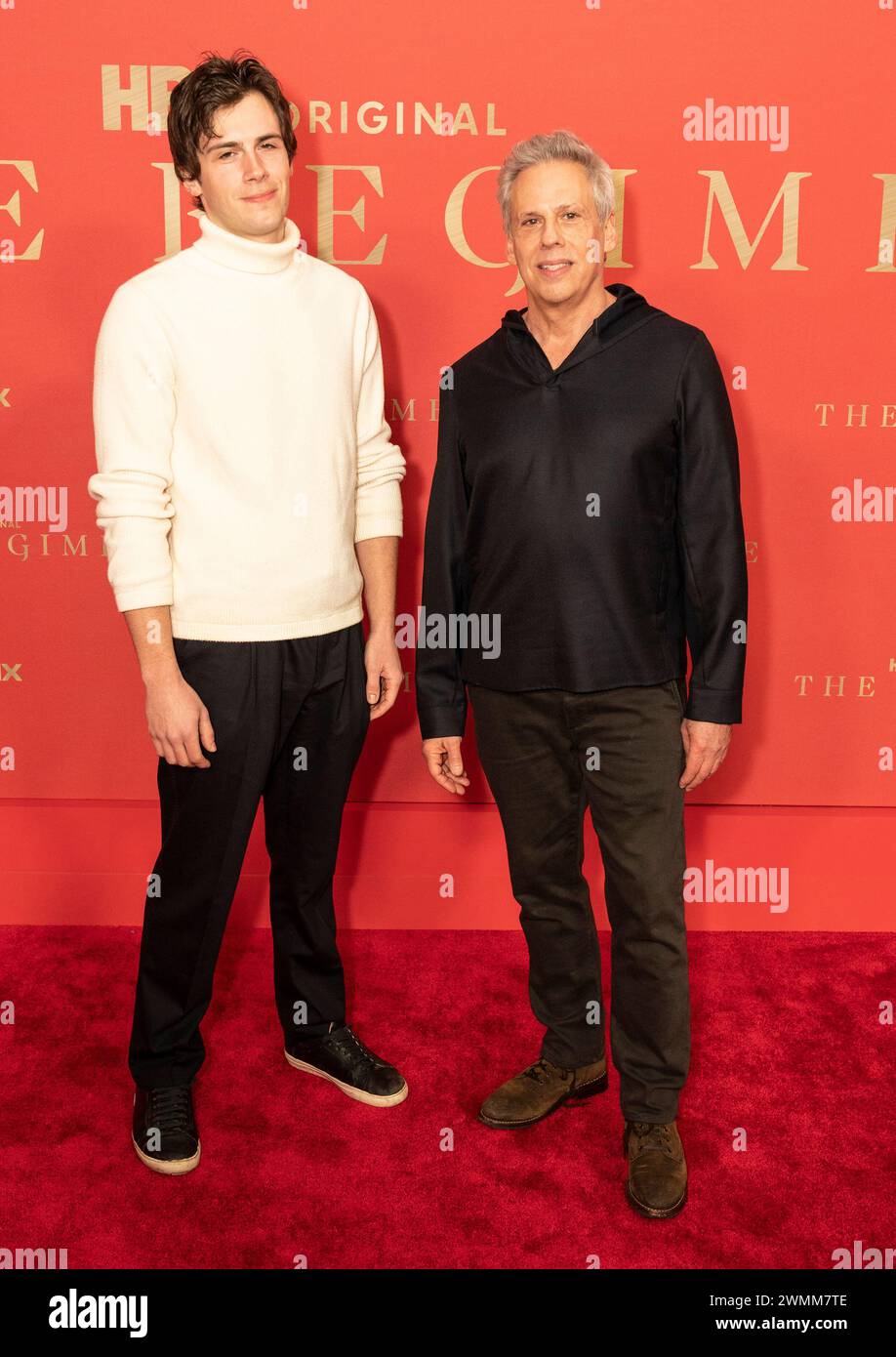 New York, USA. 26th Feb, 2024. Zane Pais and Josh Pais attend premiere ...