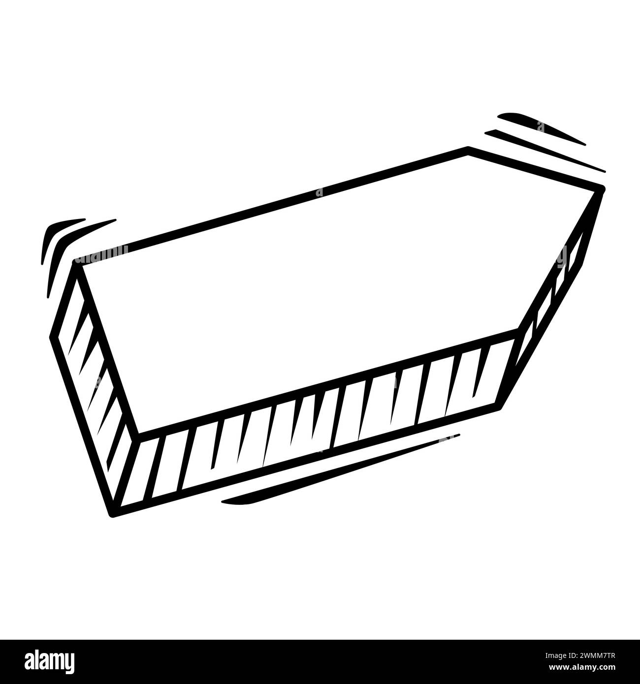 3d Vector abstract business arrow. Hand drawn geometric curved pointer ...