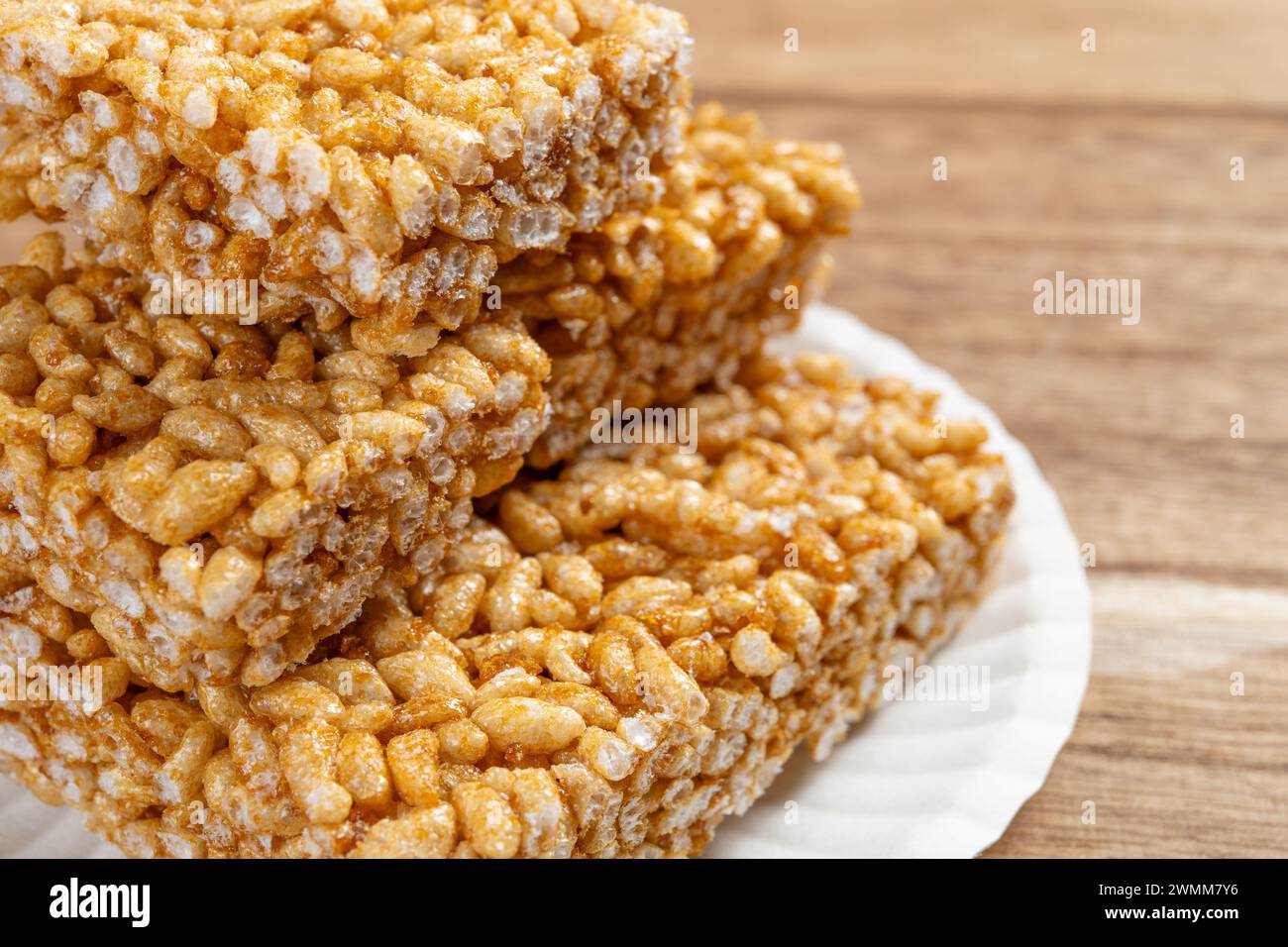 angle view puffed rice blocks on a dish Stock Photo - Alamy