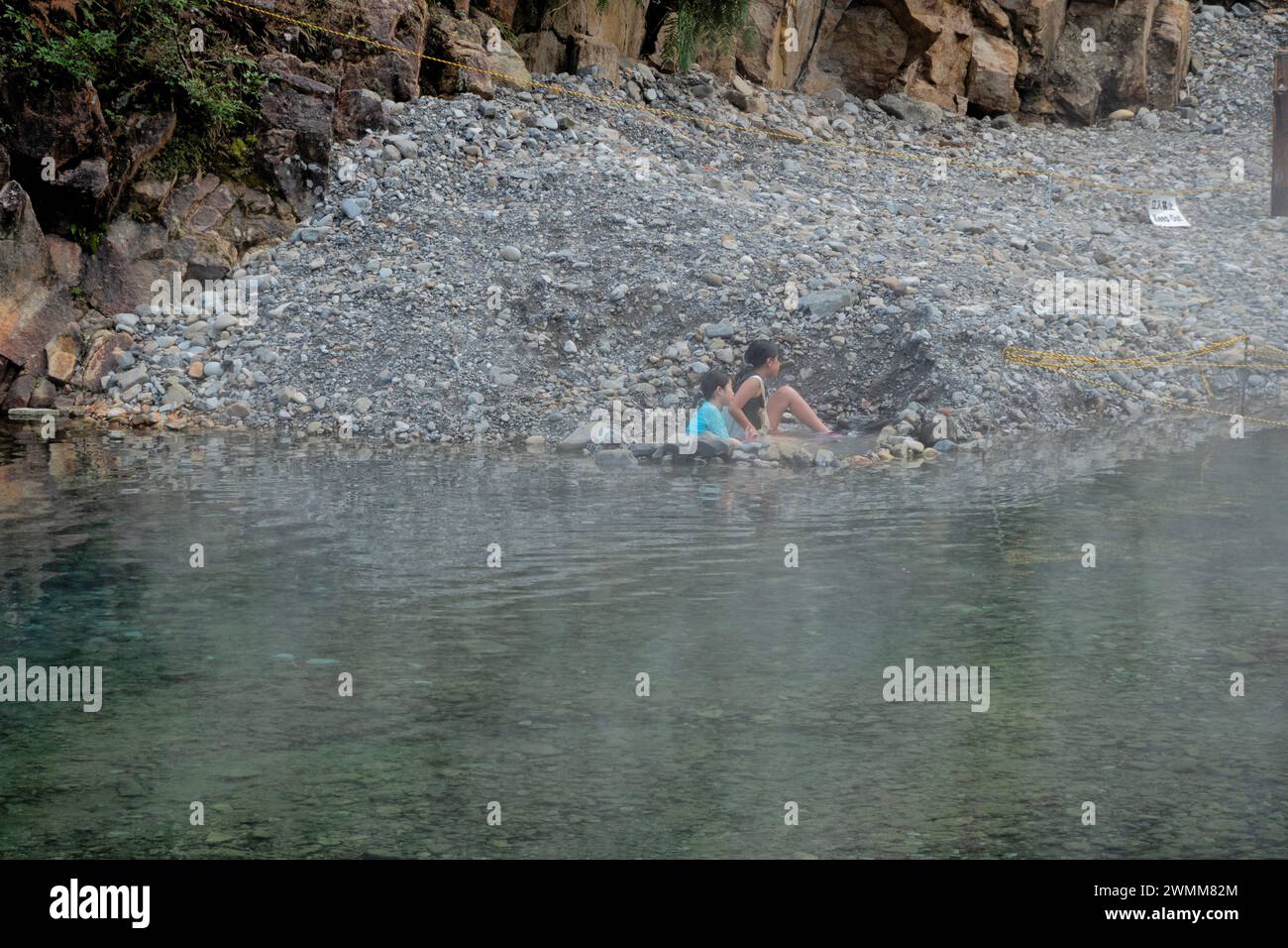 Kawayu Onsen river hot springs along the Kumano Kodo, Wakayama, Japan ...