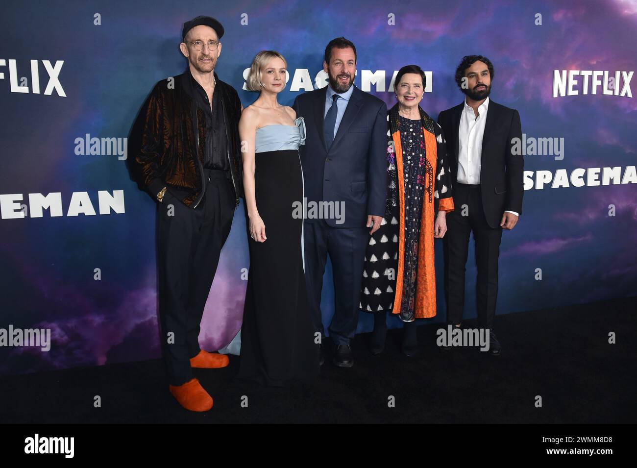Johan Renck, from left, Carey Mulligan, Adam Sandler, Isabella Rossellini and Kunal Nayyar ...