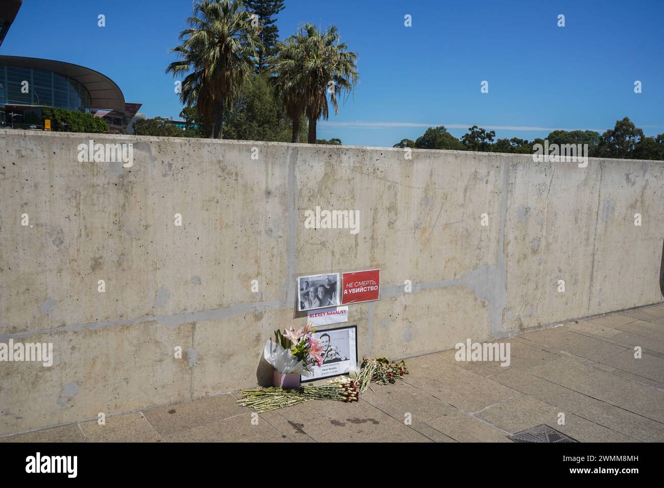 Adelaide, SA Australia 27 February 2024 . A shrine with floral tributes ...