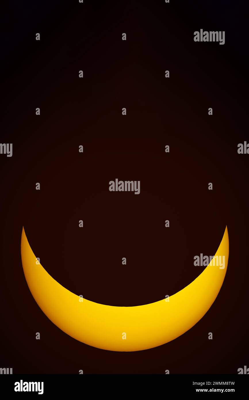 Partial Solar Eclipse. The Moon passes between Earth and the Sun. The ...