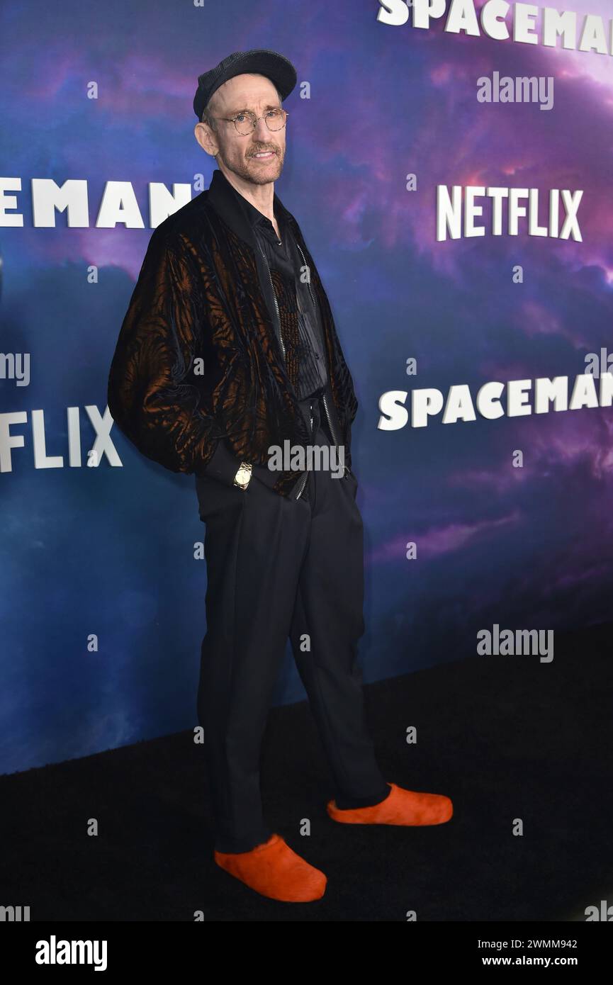 Johan Renck arrives at the premiere of "Spaceman" on Monday, Feb. 26 ...