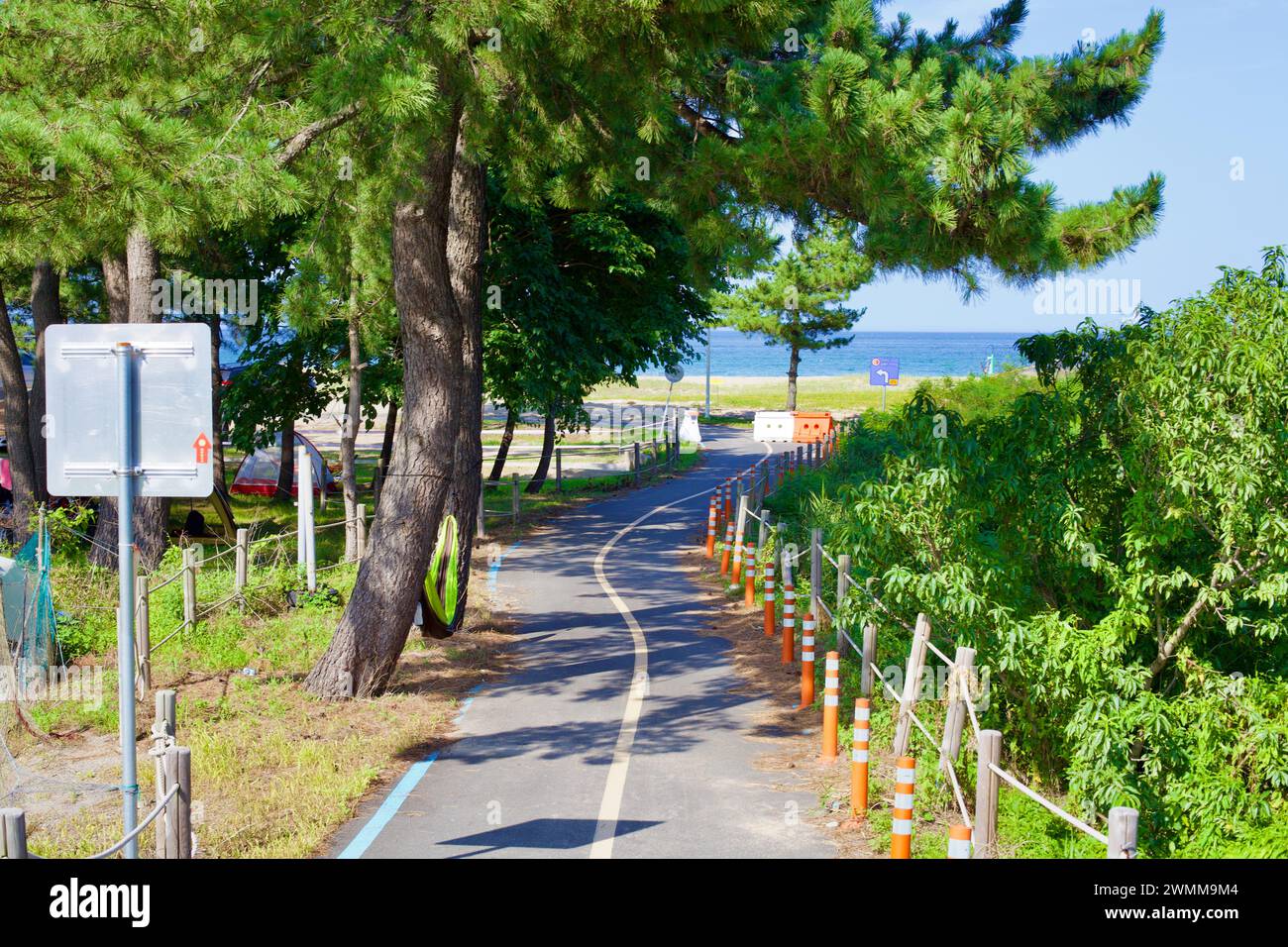 Yangyang County, South Korea - July 30th, 2019: A winding bike path ...