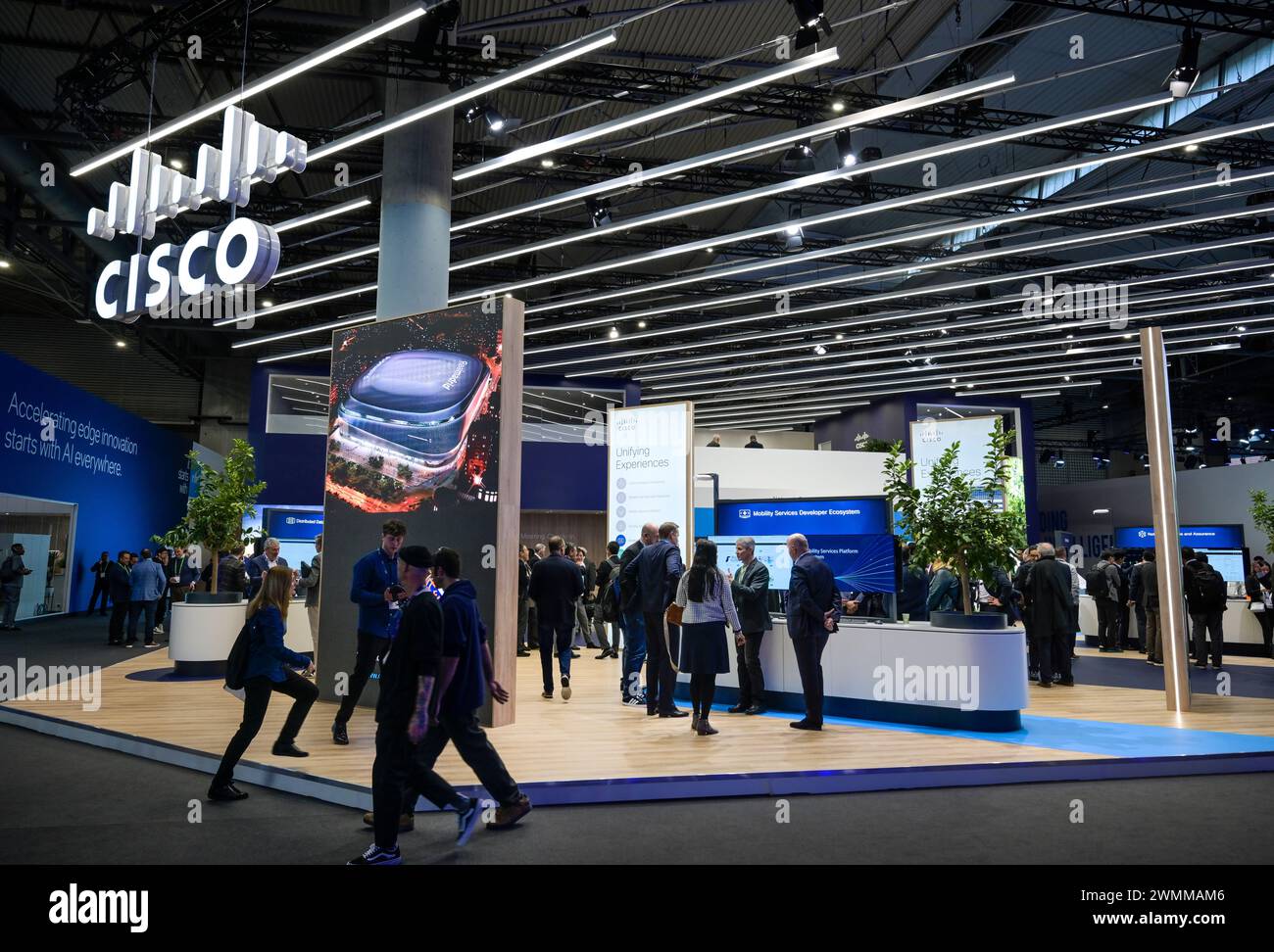 Cisco Messestand, MWC Mobile World Congress 2024, Barcelona, Spanien Stock Photo - Alamy