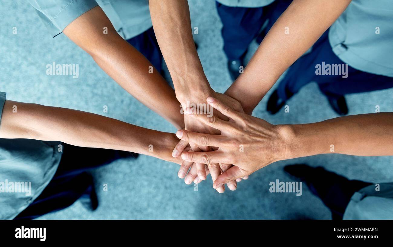 People putting hands together, team work concept Stock Photo - Alamy