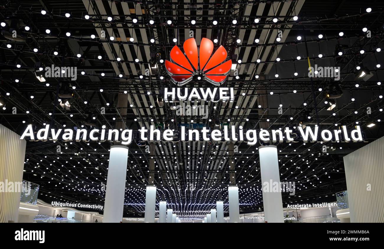 Huawei Messestand, MWC Mobile World Congress 2024, Barcelona, Spanien ...