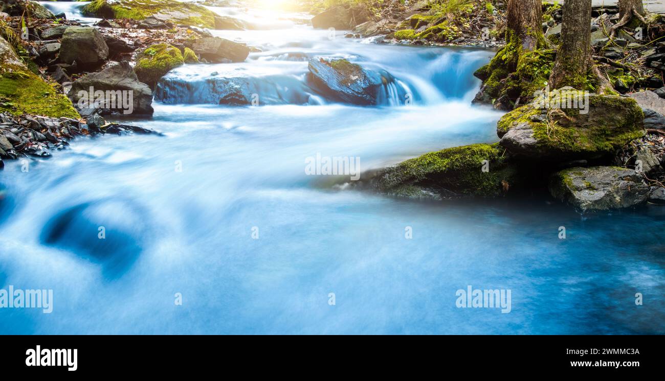 Beautiful waterfall in green forest hi-res stock photography and images ...