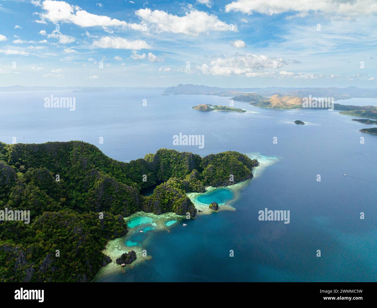 Islands with Lagoons and beaches in Coron. Blue sea, blue sky and ...