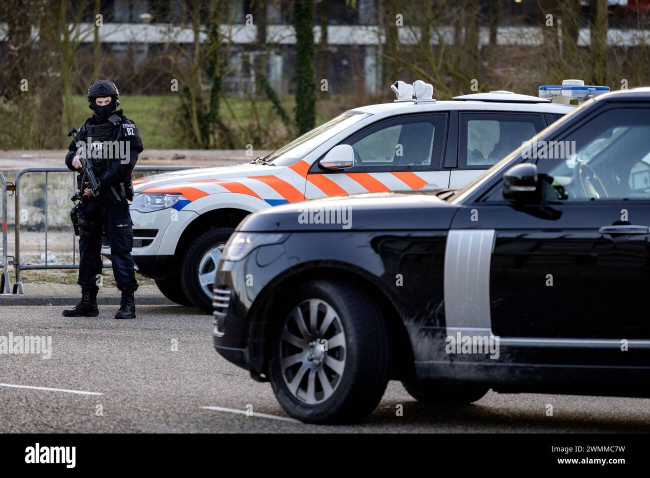 AMSTERDAM - A secured car arrives at the extra-secure court for the ...
