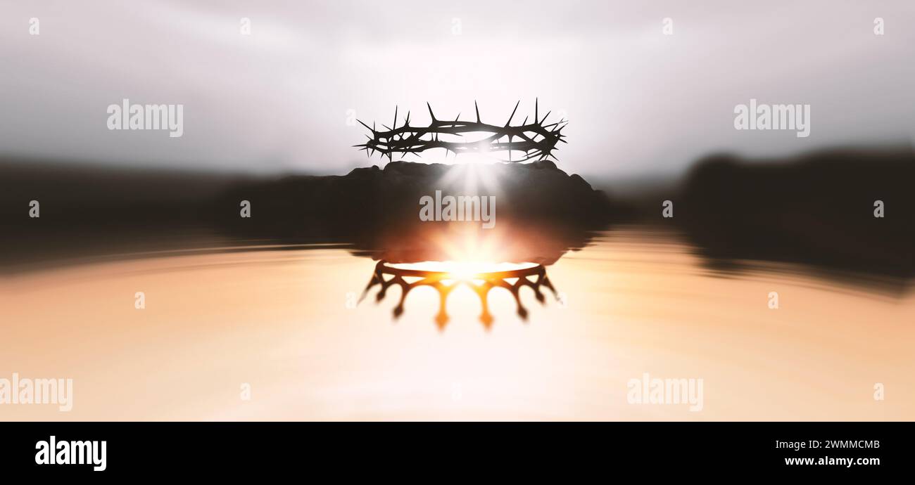 Reversed background of the crown and crown of thorns symbolizing the ...