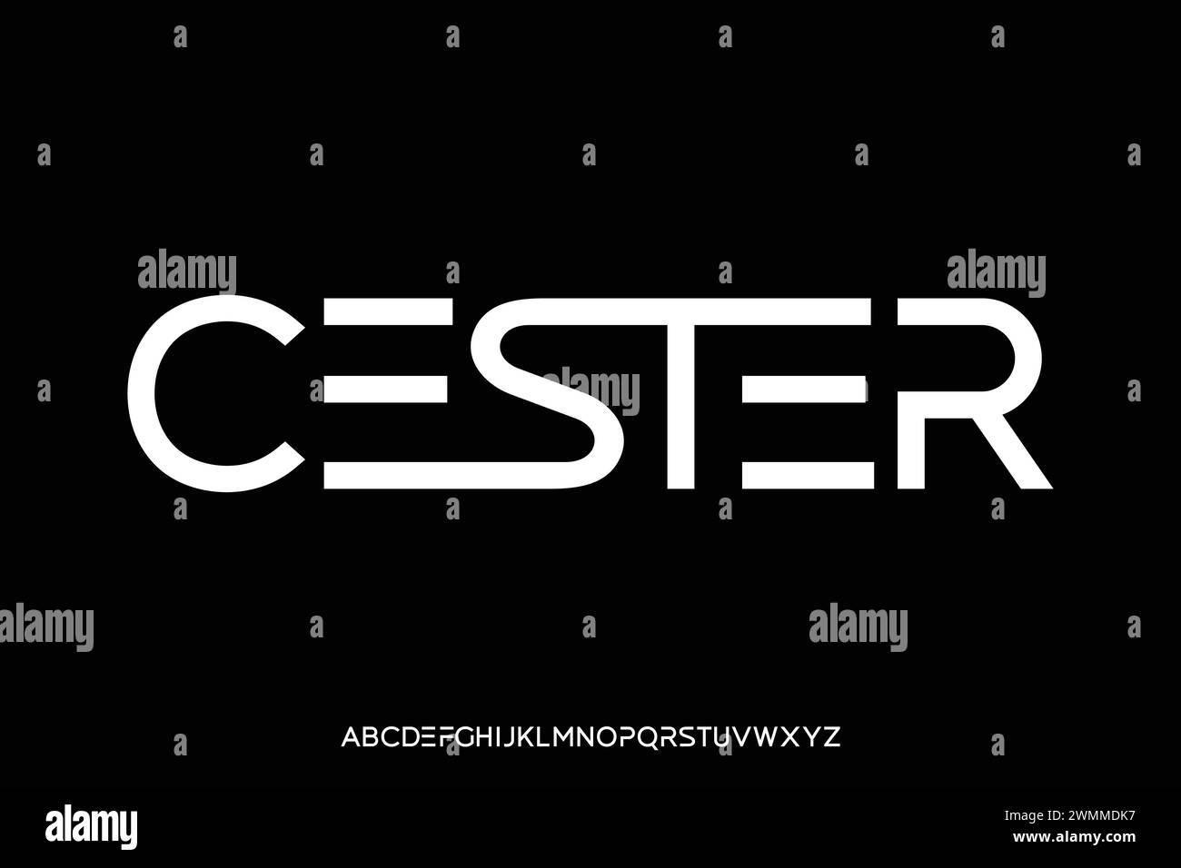 Modern unique sans serif ligature style alphabet display font vector illustration Stock Vector ...