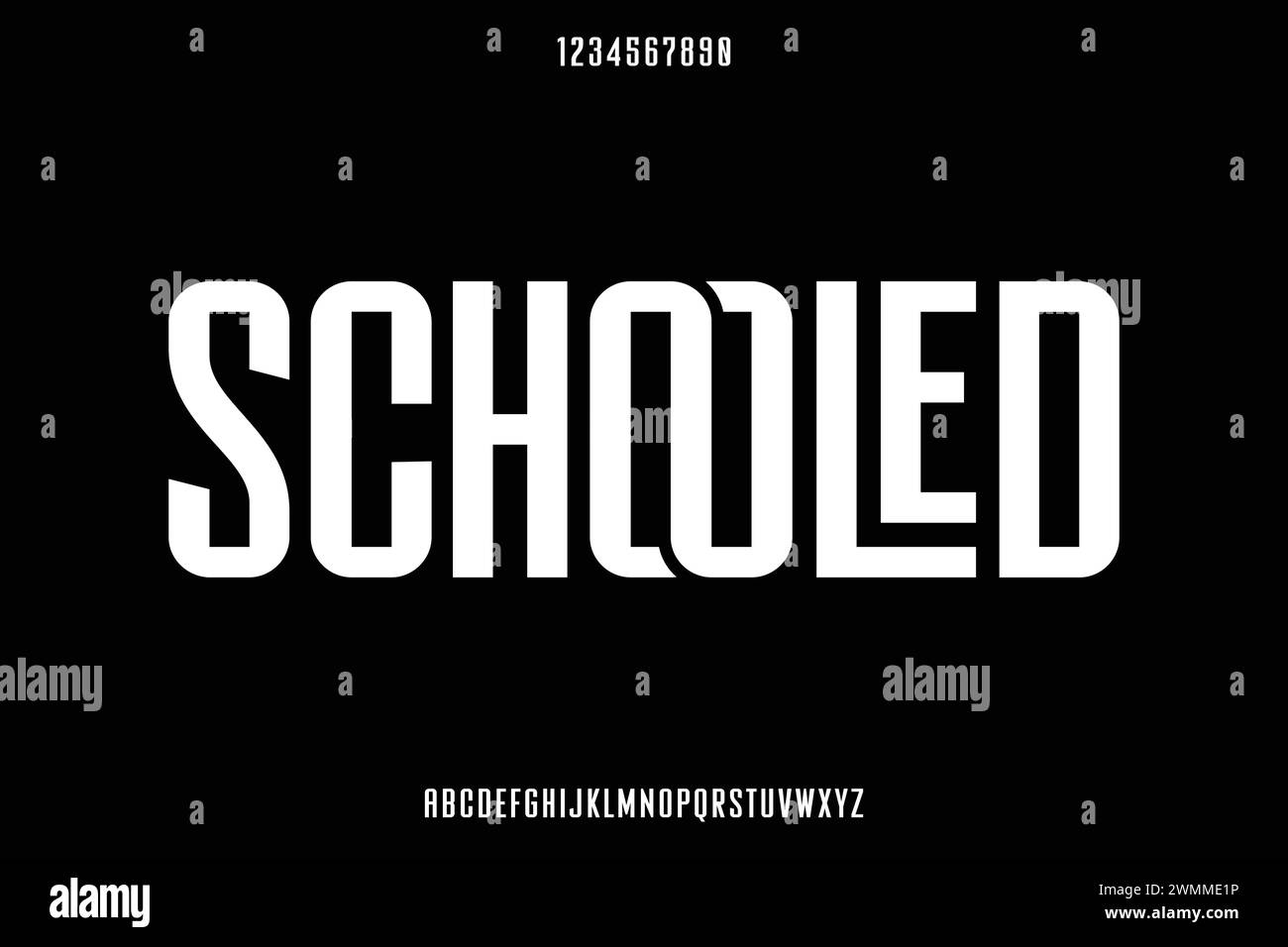 Unique modern condensed sans serif alphabet display font with ligature style Stock Vector Image ...