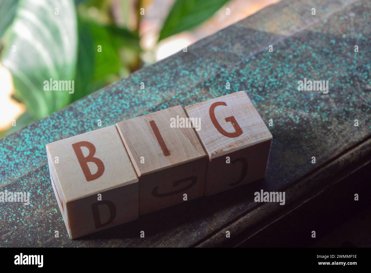 Sentences in English "BIG" with the media of wooden boxes arranged into ...