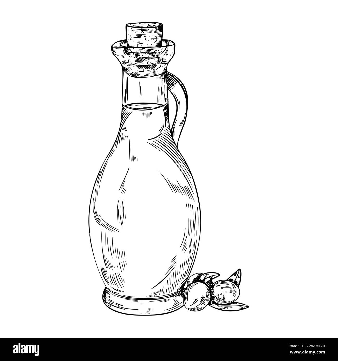 Olive oil bottle Black and White Stock Photos & Images - Alamy