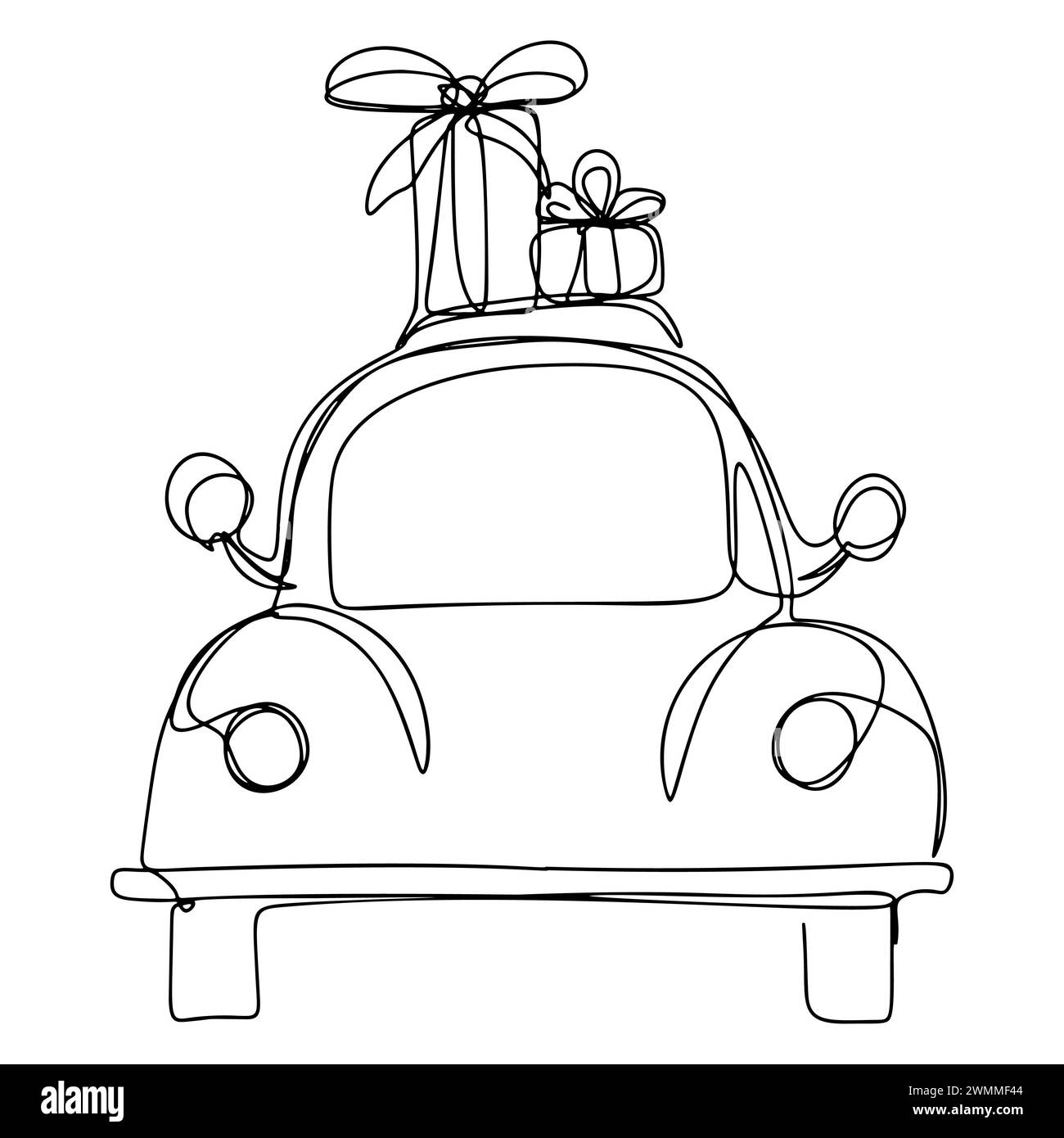 Cute line doodle car Cut Out Stock Images & Pictures - Alamy