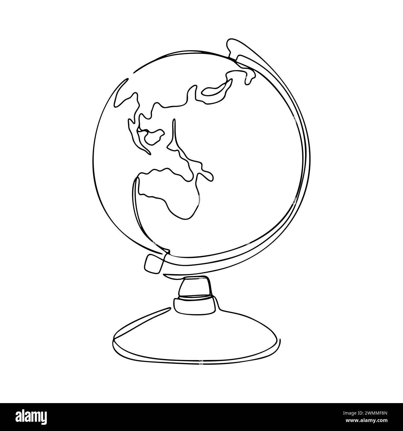 Simple line art icon globe Black and White Stock Photos & Images - Alamy