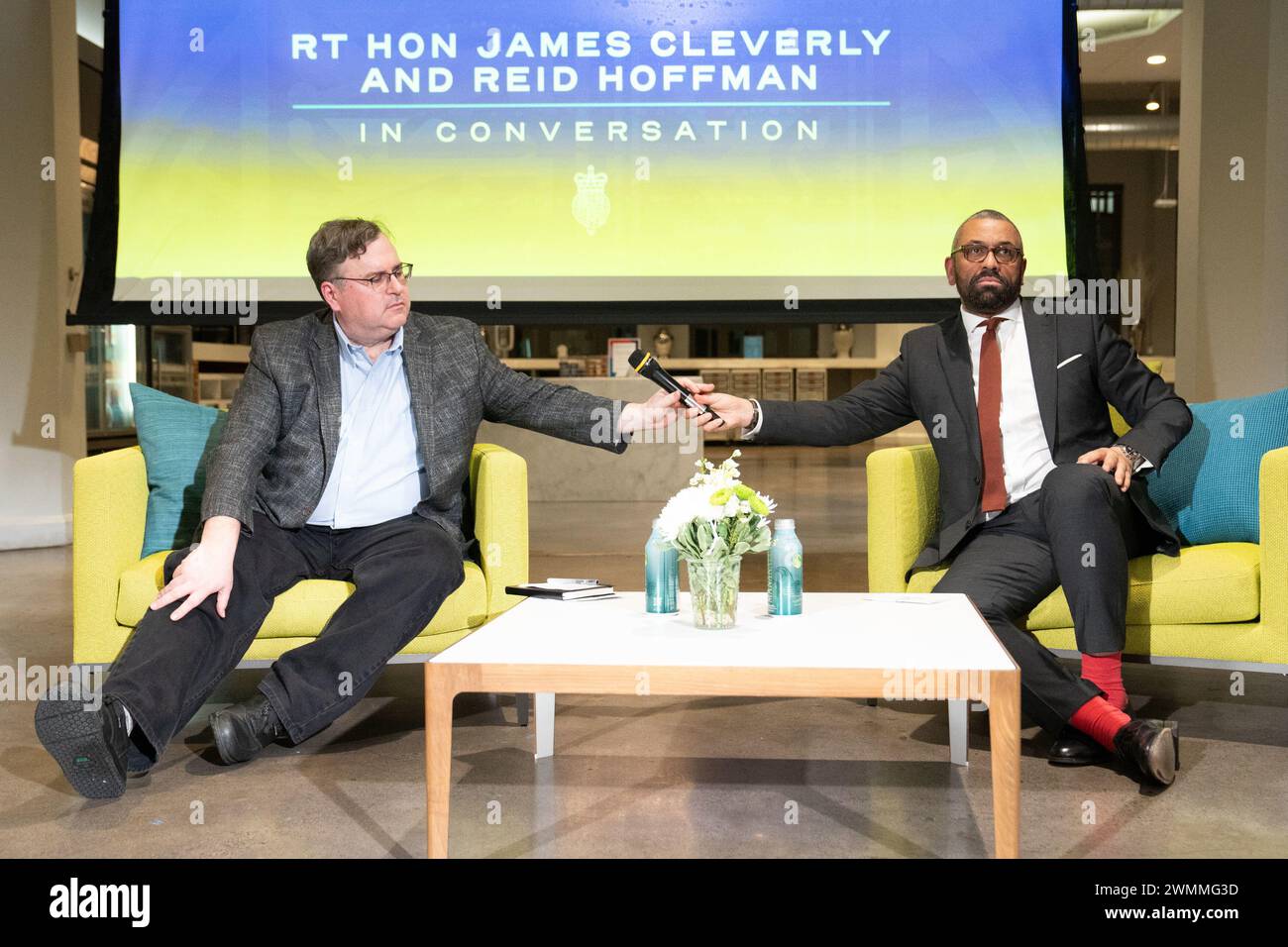 Home Secretary James Cleverly (right) holds a Q&A with American ...