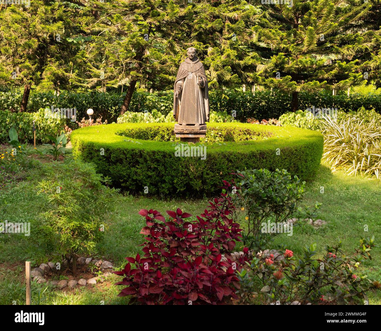 Old Goa, India - 19th December, 2022 : A statue of a Saint in the ...