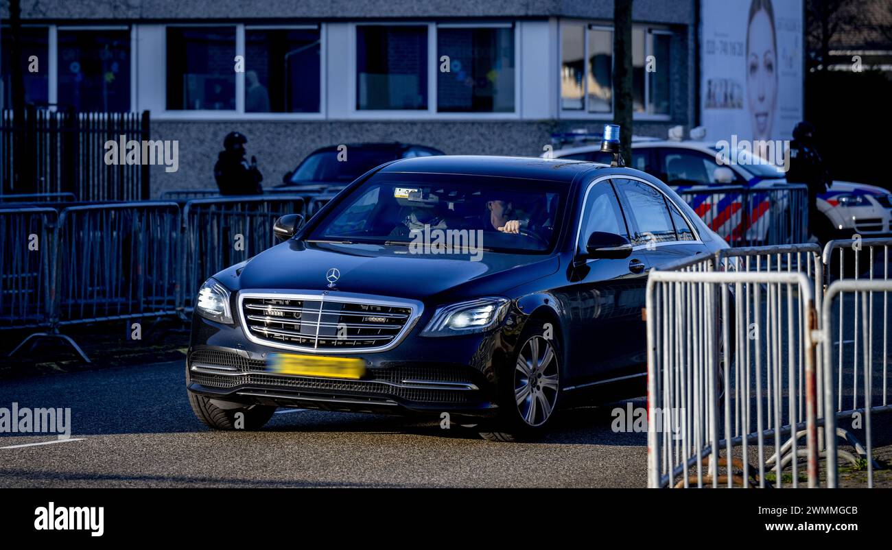 AMSTERDAM - A secured car arrives at the extra-secure court for the ...