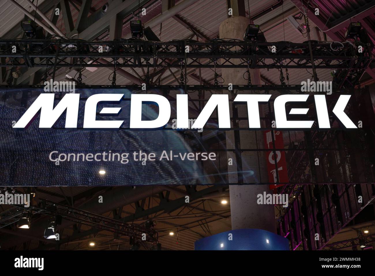 Mediatek Messestand, MWC Mobile World Congress 2024, Barcelona, Spanien *** Mediatek booth, MWC ...